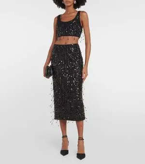 Simkhai Gisele Sequined Midi Skirt