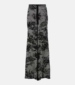 Alaïa Floral Mesh Maxi Skirt