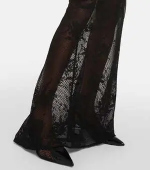 Alaïa Floral Mesh Maxi Skirt
