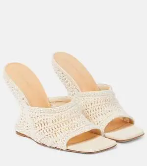 Magda Butrym Crochet Wedge Sandals - White