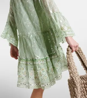 JULIET DUNN Embroidered Mini Dress