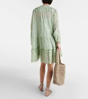 JULIET DUNN Embroidered Mini Dress