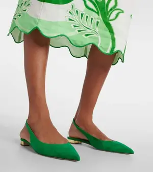 AQUAZZURA Purist Suede Slingback Flats