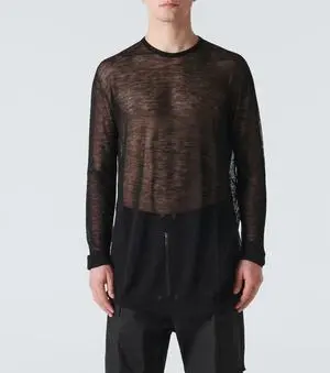 Rick Owens Wool Sweatshirt - Black