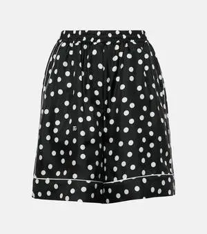 Dolce & Gabbana Capri Polka-dot Silk Satin Shorts