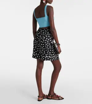 Dolce & Gabbana Capri Polka-dot Silk Satin Shorts