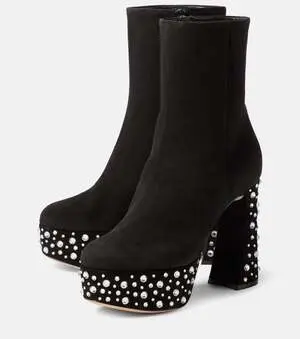 GIANVITO ROSSI Crystal Holly Platform Ankle Boots