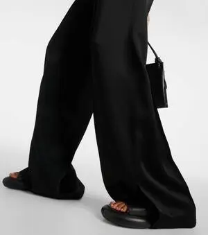 JIL SANDER Satin Wide-leg Trousers - Black