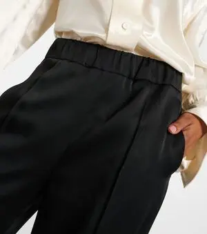 JIL SANDER Satin Wide-leg Trousers - Black