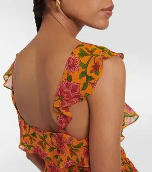 Veronica Beard Floral Silk Top