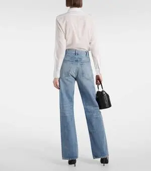 NILI LOTAN Mitchell Low-rise Wide-leg Jeans