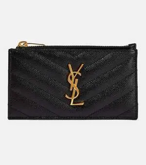 Saint Laurent Monogram Zipped Leather Wallet