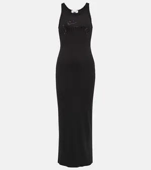 Blumarine Logo Cotton-blend Maxi Dress