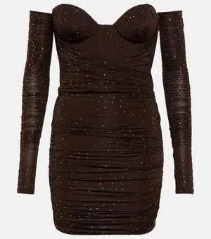 Alex Perry Koda Embellished Jersey Mini Dress