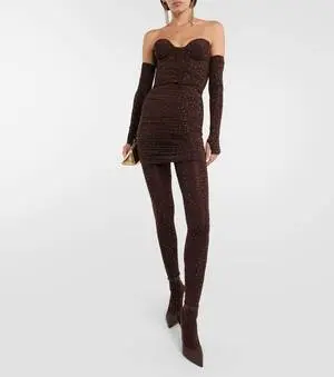 Alex Perry Koda Embellished Jersey Mini Dress