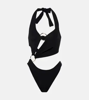 LOUISA BALLOU Cutout One Piece Swimsuit - Black