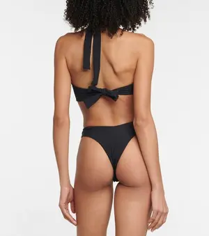 LOUISA BALLOU Cut Out Halterneck Swimsuit - Black