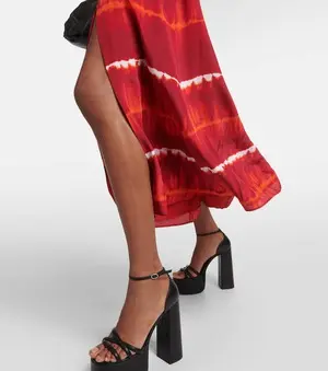 Altuzarra Printed Off-shoulder Silk Midi Dress