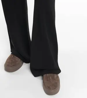 THE ROW Zipped Suede Boots - Brown