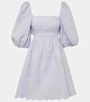 Zimmermann Halliday Scalloped Linen Minidress
