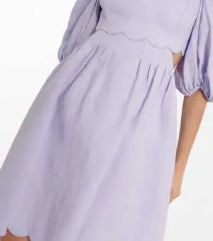 Zimmermann Halliday Scalloped Linen Minidress
