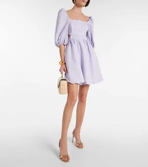 Zimmermann Halliday Scalloped Linen Minidress