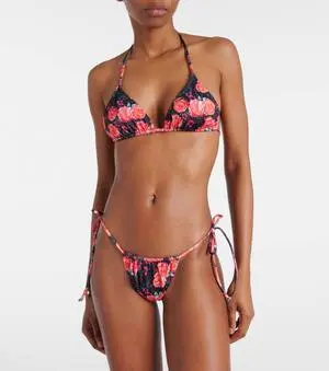 BANANHOT Bell Floral Triangle Bikini Top