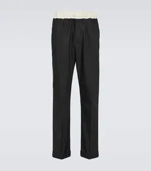 WALES BONNER Silk-trimmed Wool Pants