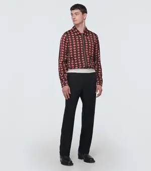 WALES BONNER Silk-trimmed Wool Pants