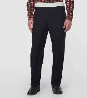 WALES BONNER Silk-trimmed Wool Pants