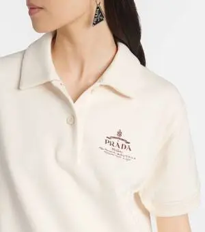 Prada Logo Cotton Fleece Polo Dress