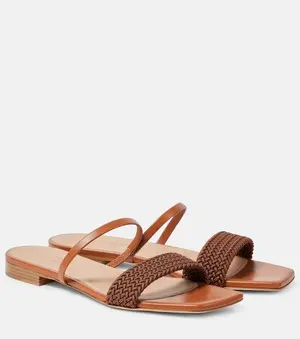 MALONE SOULIERS Frida Leather-trimmed Sandals