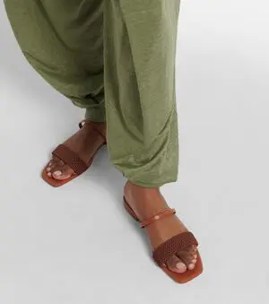 MALONE SOULIERS Frida Leather-trimmed Sandals