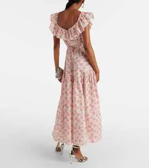 Rixo Eugene Floral Cotton Midi Dress