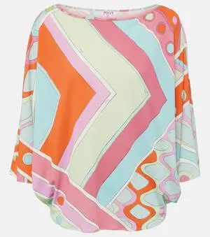 Emilio Pucci Vivara Printed Poncho - Pink