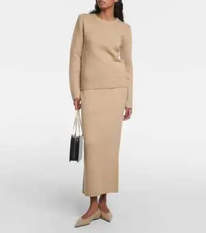 TOTEME Wool And Cashmere-blend Midi Skirt