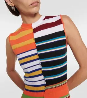 Marni Striped Wool Midi Dress