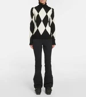 Perfect Moment Diamond Wool Turtleneck Sweater