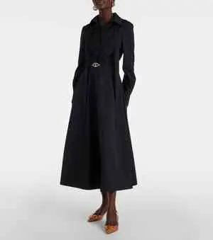 Valentino Garavani Belted Wool-blend Midi Dress