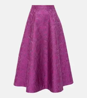Valentino Garavani Floral Brocade Midi Skirt