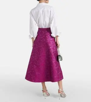 Valentino Garavani Floral Brocade Midi Skirt