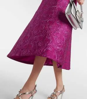 Valentino Garavani Floral Brocade Midi Skirt