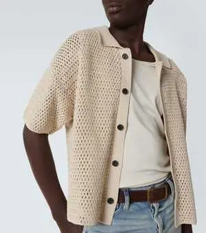 FRAME Open-knit Cotton Cardigan