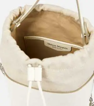 MAISON MARGIELA 5ac Leather Bucket Bag - White