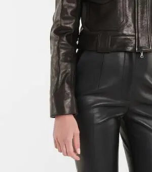 Khaite Cordelia Cropped Leather Jacket