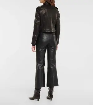 Khaite Cordelia Cropped Leather Jacket