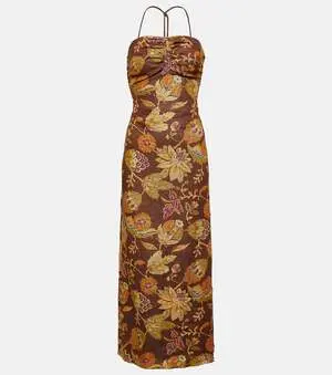 SIR. Josefina Floral Linen Midi Dress
