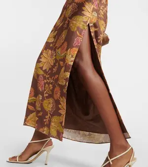 SIR. Josefina Floral Linen Midi Dress