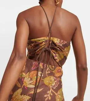 SIR. Josefina Floral Linen Midi Dress