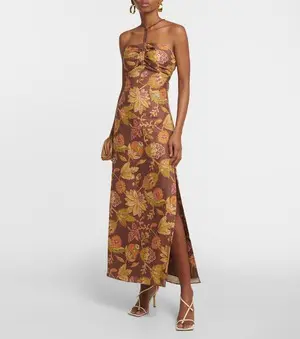 SIR. Josefina Floral Linen Midi Dress